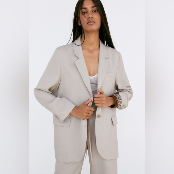 Zara | Jackets & Coats | Nwt Zara Oversized Flowy Blazer | Poshmark